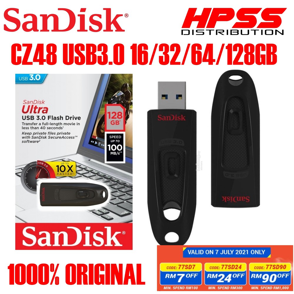SANDISK CZ600 USB 3.0 Retractable USB Flash Drive 16GB / 32GB / 64GB ...