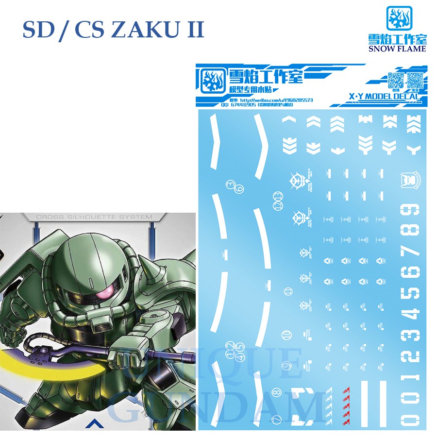 [SNOW FLAME] WATER DECAL SD / CS ZAKU II [GREEN] | Shopee Malaysia