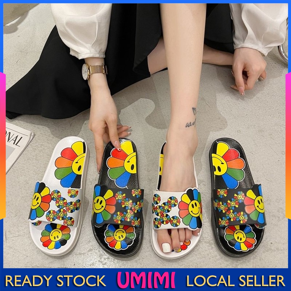 Ready Stock UMIMI US058 New Summer Women's Sandals Cute Sunflower Beach ...