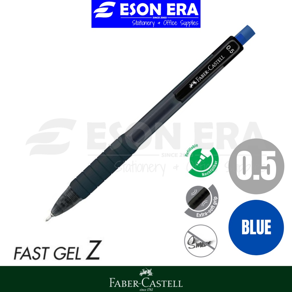 Faber-Castell Fast Gel Z Retractable Gel Pen Refillable 0.5mm / 0.7mm ...