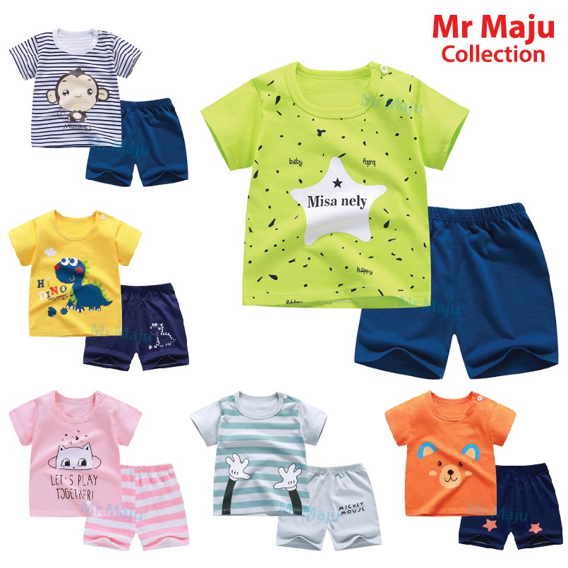MR MAJU CPSL-MP01 Korean Summer Baby Boy Girl Cloth Pant Set Romper Body Jump Suit Wear Travel ...