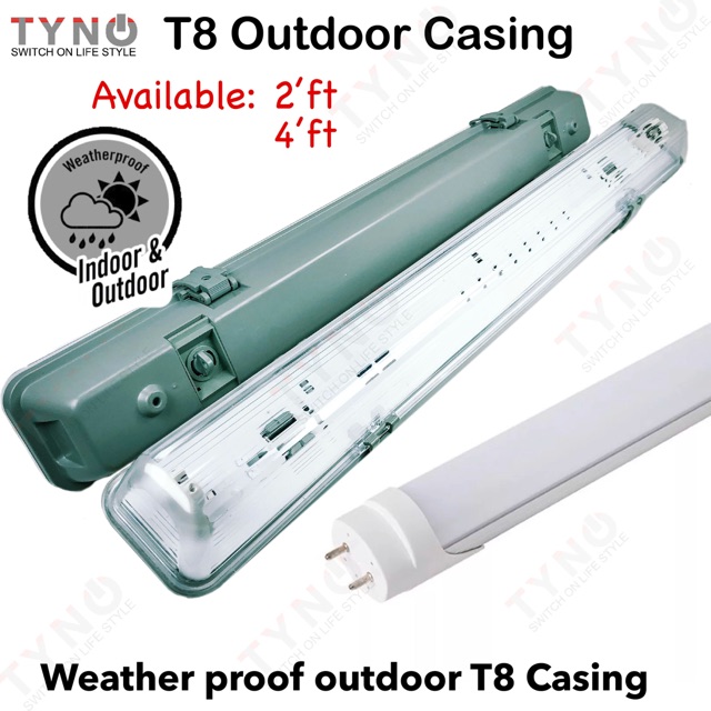 2’ft , 4ft, weatherproof T8 casing Anti corrosive LED Casing | Shopee ...
