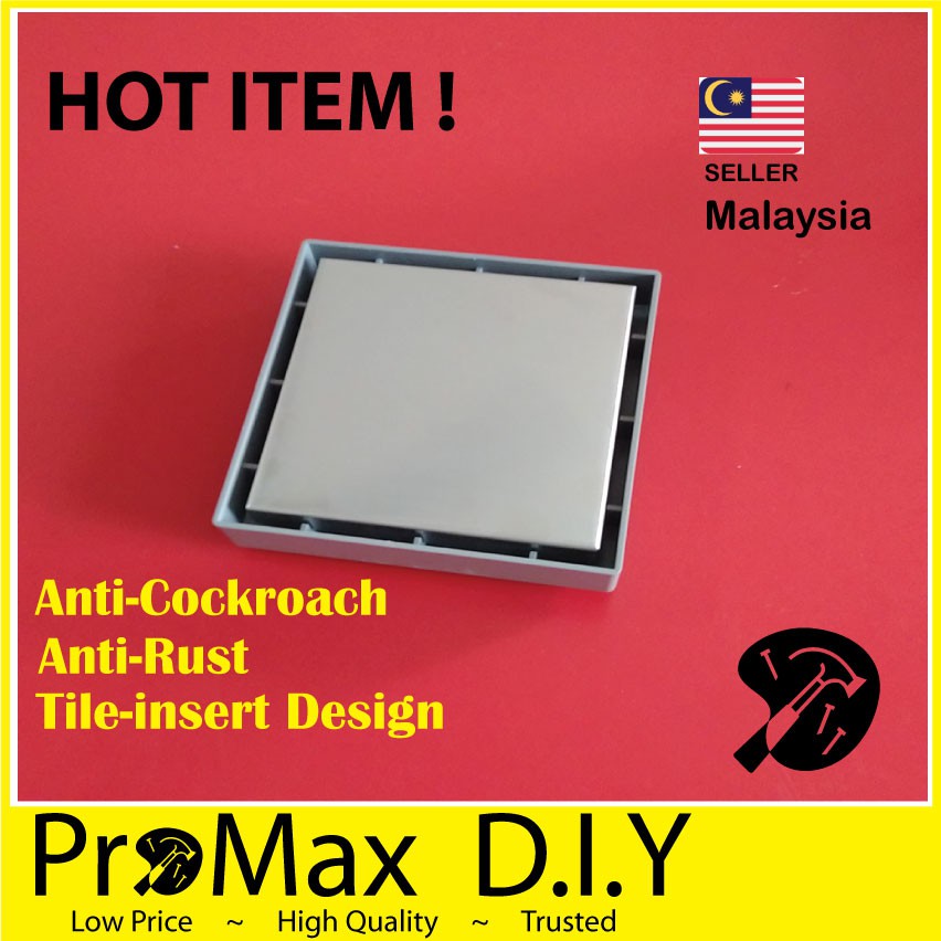 ProMax Stainless Steel Floor Grating Floor Trap Tile Insert ABS Base(5. ...