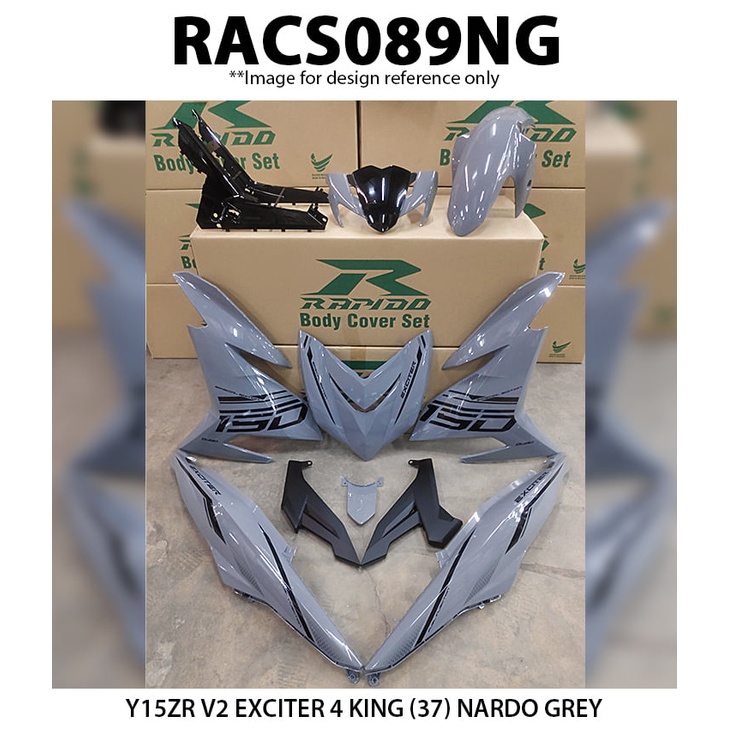 YAMAHA Y15 Y15ZR V1/V2 EXCITER 4 KING (37) NARDO GREY COVER SET (STICKER TANAM) RAPIDO NEW ...