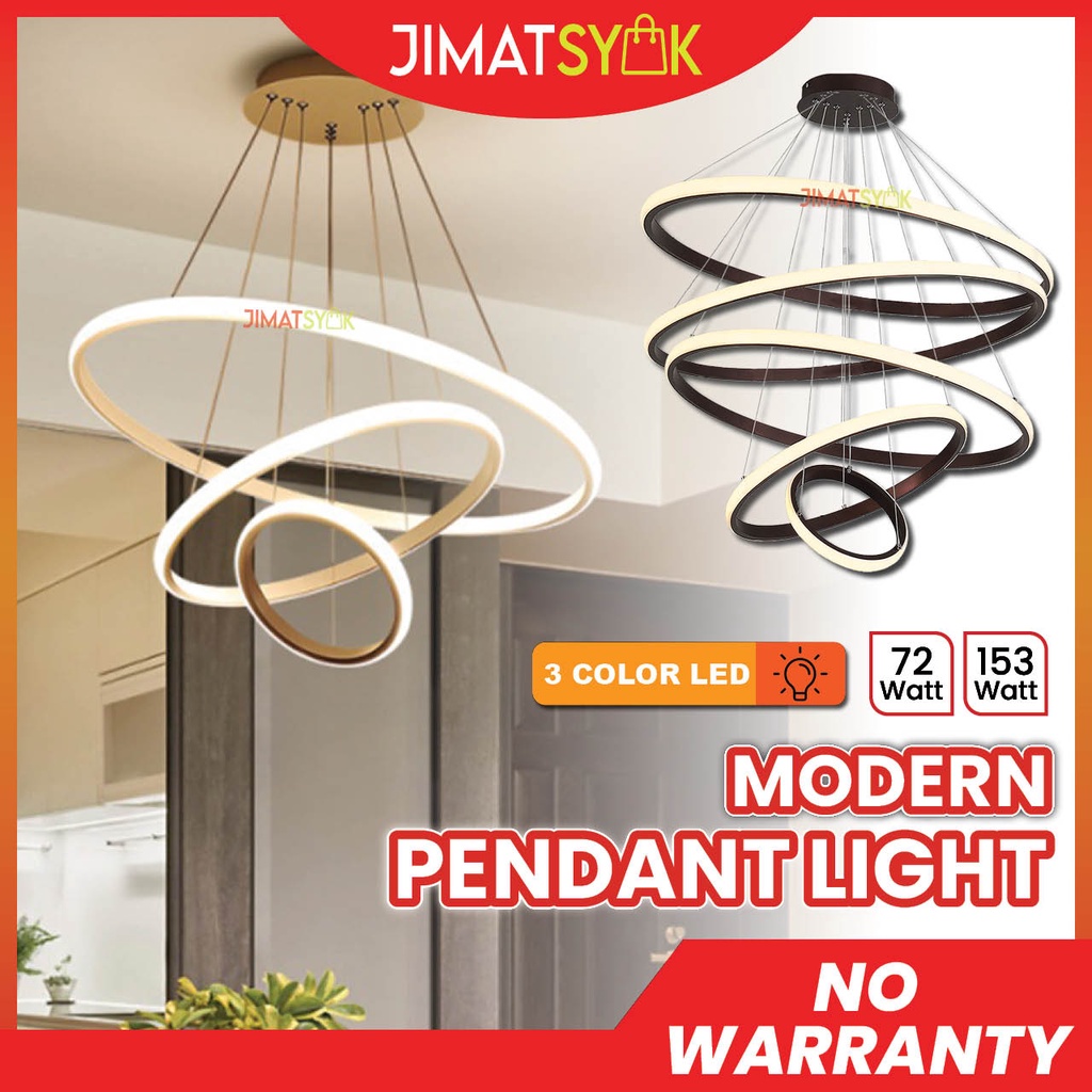 Acrylic Ring Designer Light 3 Color Round Pendant Light LED Chandelier ...