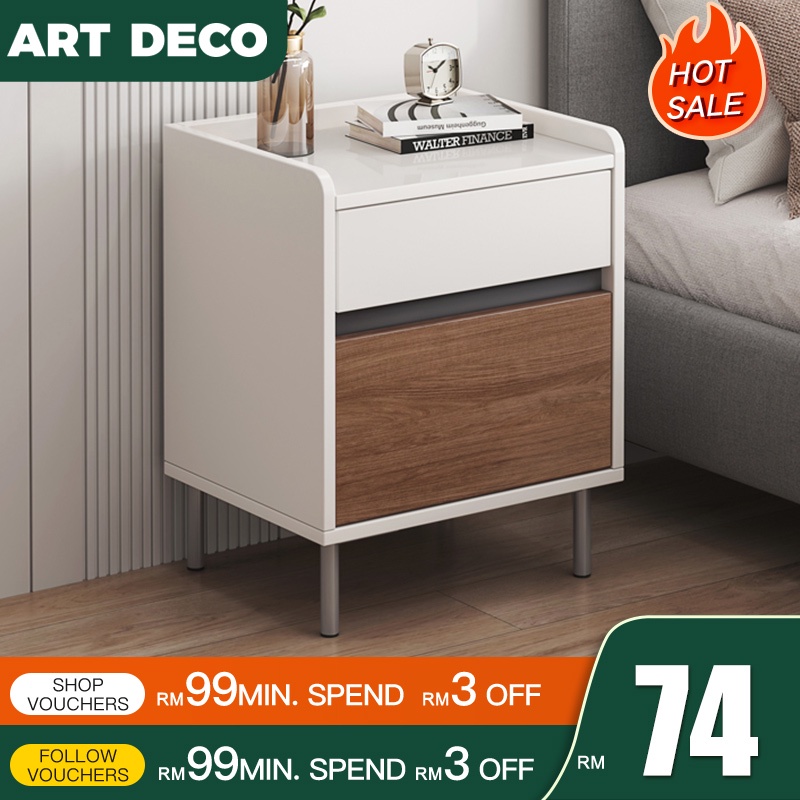 Side Table Bedroom Side 2 Drawer Bedside Table Meja Sisi Meja Kecil ...