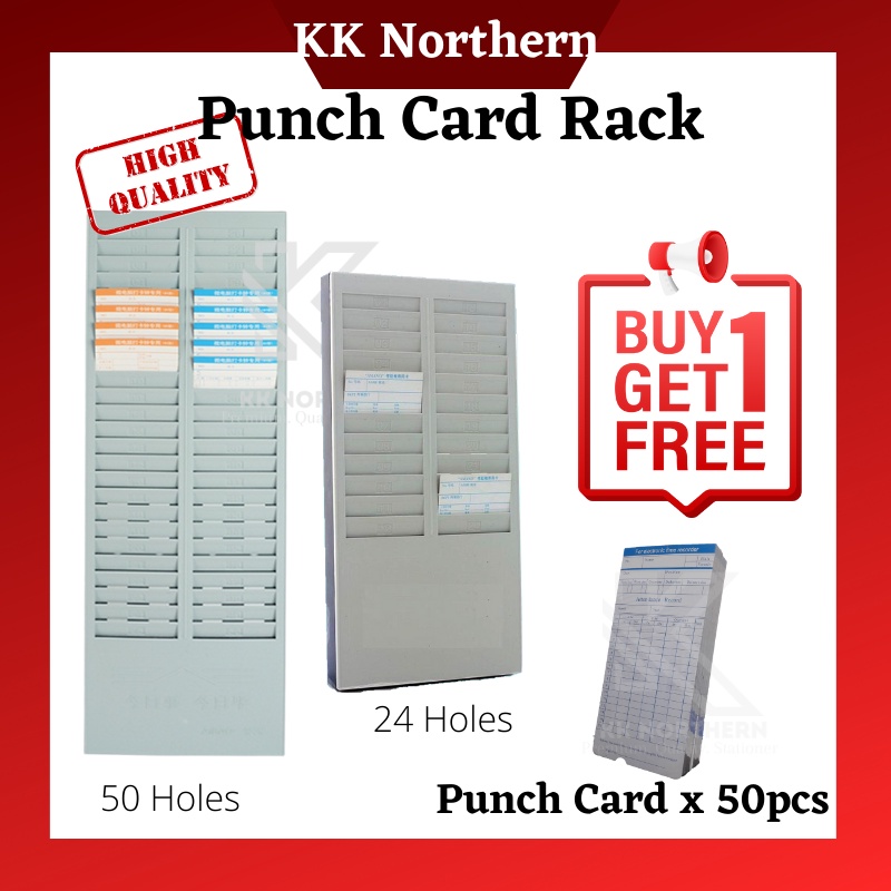 50 Column / 24 Holes Employee Time Card Rack Punch Card Holder Rack ...