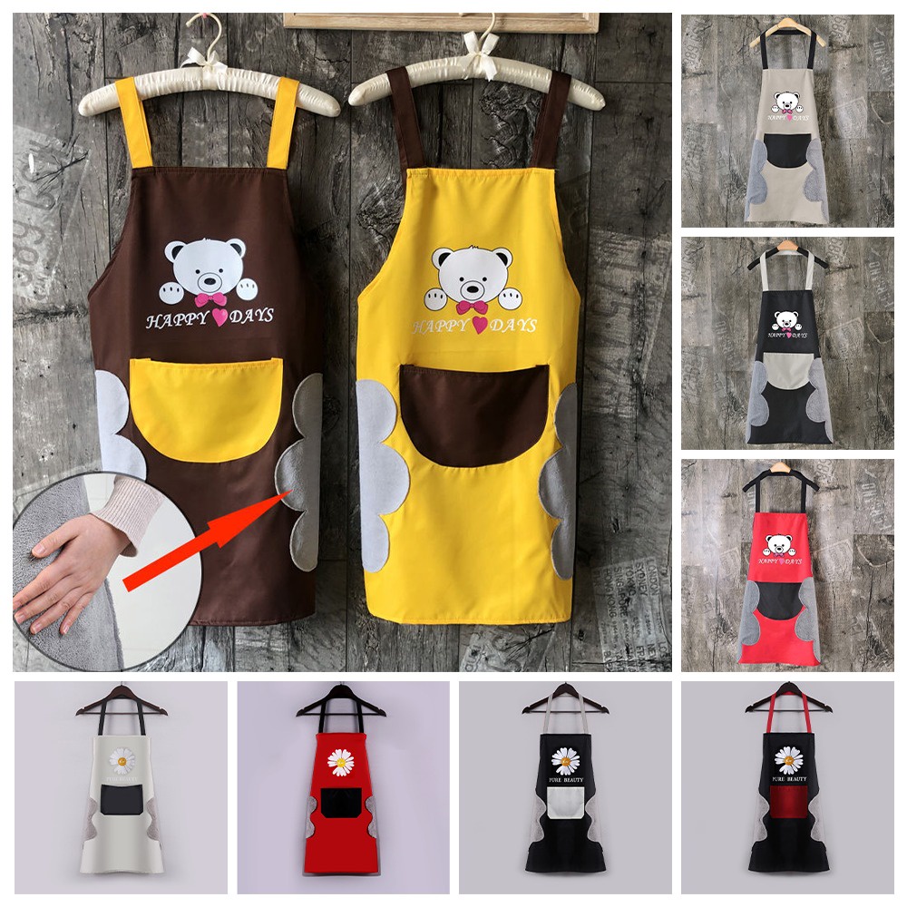 Waterproof Kitchen Apron Chef Housekeeping Kitchen Hanging Neck Wiping ...
