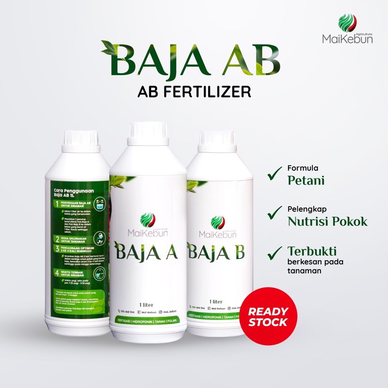 MAIKEBUN - SET PATI BAJA AB 1 LITER (BAJA HIDROPONIK/SAYUR/BUNGA/BONSAI ...