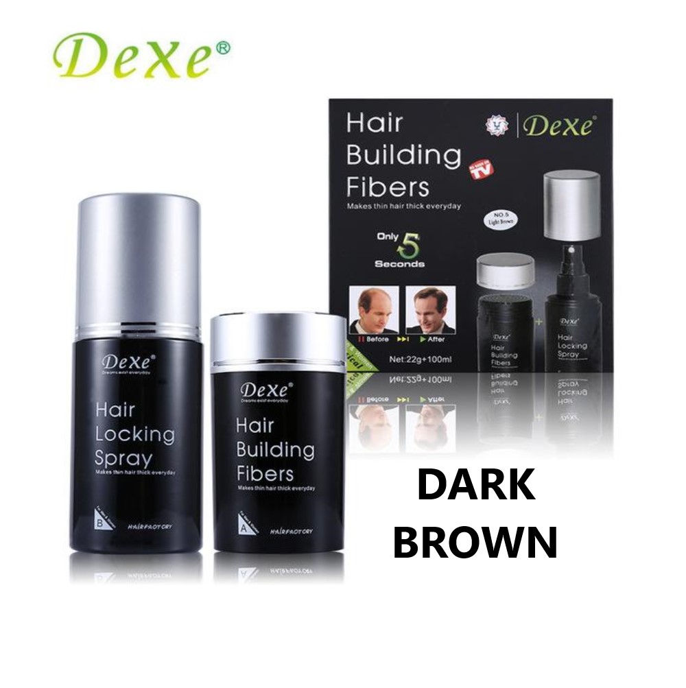 DEXE Color Original Hair Building Fiber 22g with 100ml Hair Locking ...