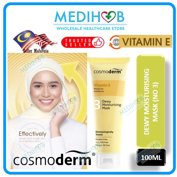 Cosmoderm Vitamin E Dewy Moisturising Mask 100ml (EXP03/2027) | Shopee ...