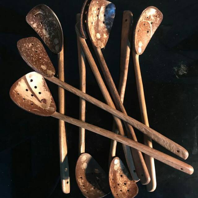 KAYU Sutil wood sutil hole shell spatula coconut shell coconut shell ...