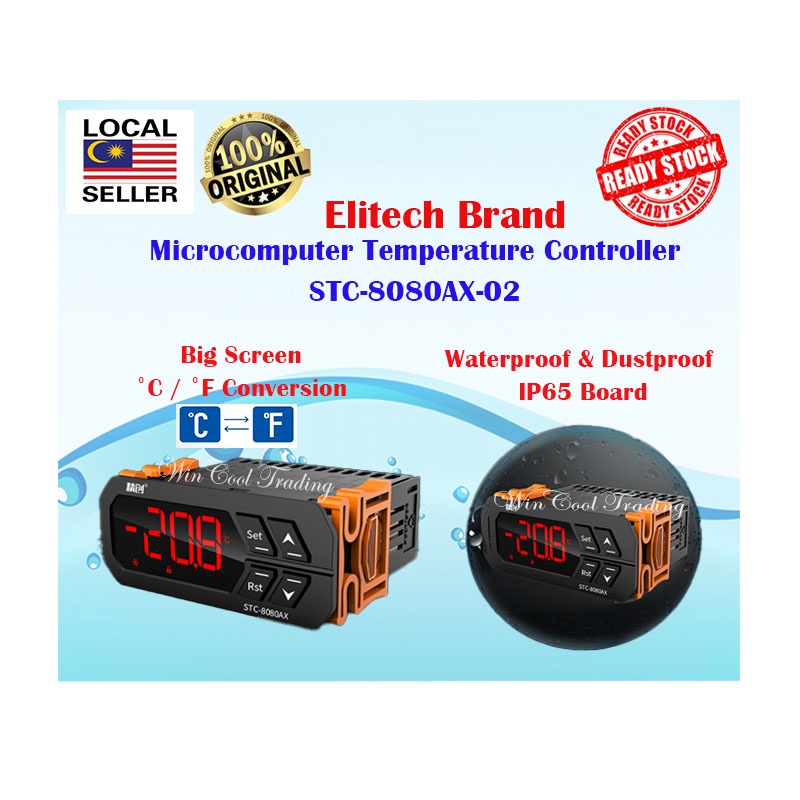 Original Brand Elitech STC- 8080AX -02/STC-8080A+ Digital Temperature Controller NTC Sensor ...