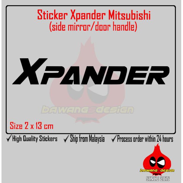 Sticker XPANDER Mitsubishi Toyota Perodua Proton BMW Honda Car decals ...