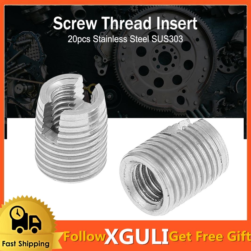 [Ready Stock] 20pcs Screw SUS303 6mm Self Slotted Thread Insert Tapping ...