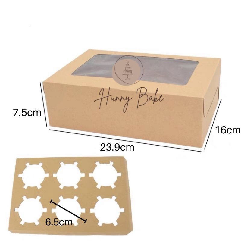 CupCake Box / Muffin Box 4/6/12 Holes Cavity / Cake Box / Tart Box ...