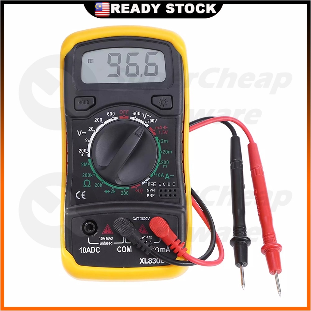 Digital Multimeter XL830L DT-830B LCD Volt Meter Ammeter Voltmeter Amps ...