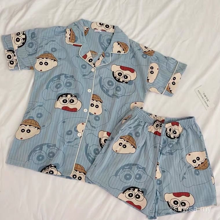Ready Stock Free Shipping Cute Cartoon Crayon Shin-Chan Pajamas Couple ...