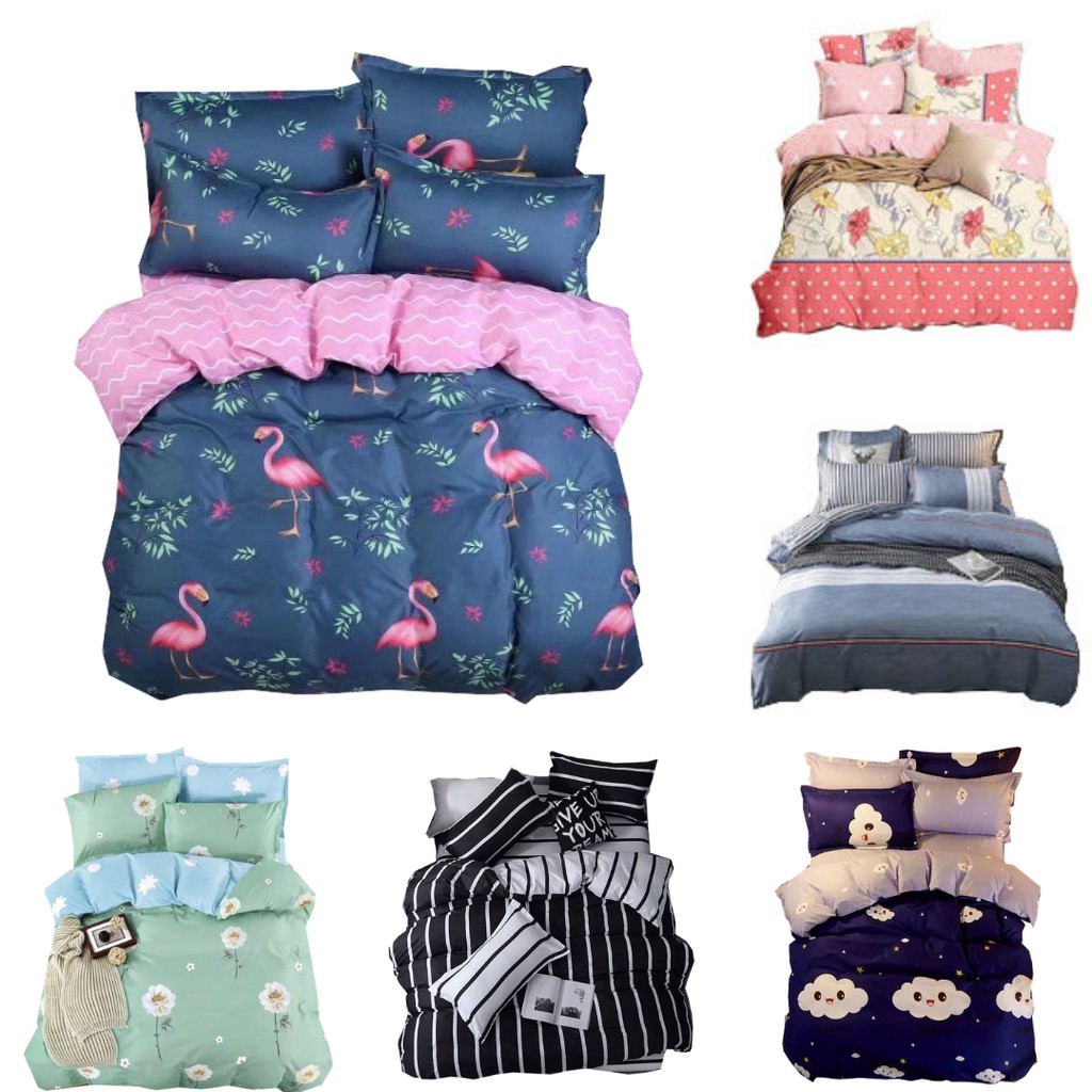 100% Cotton 4 in 1 Queen Size Bedsheet Bedsheet Cadar Queen Bed Sheet ...