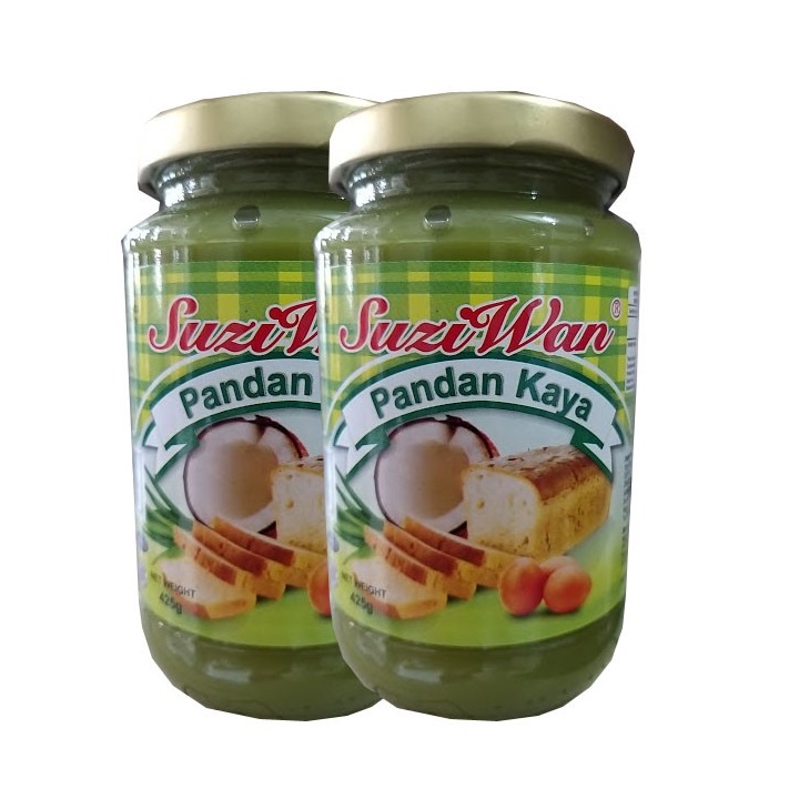 Set of 2 jars of Pandan leaf jam sandwiched with Suziwan Pandan Kaya ...