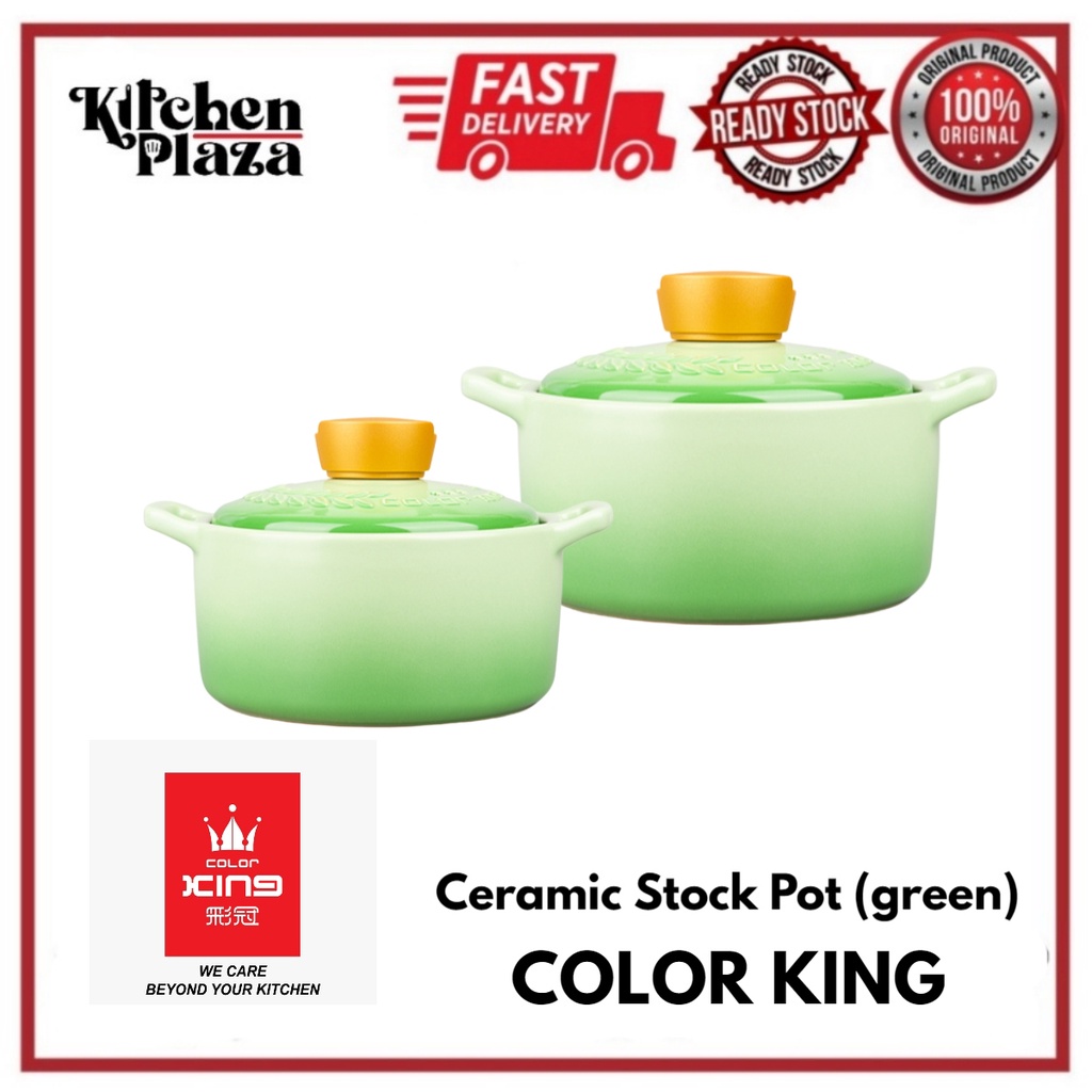 Color King Ceramic Casserole Stock Pot Green (2200ML/3600ML) | Shopee ...