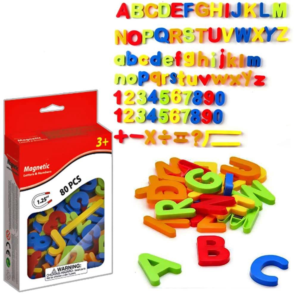80Pcs Magnetic Letter AlphabetEnglish Letters Maths Number Symbol ...