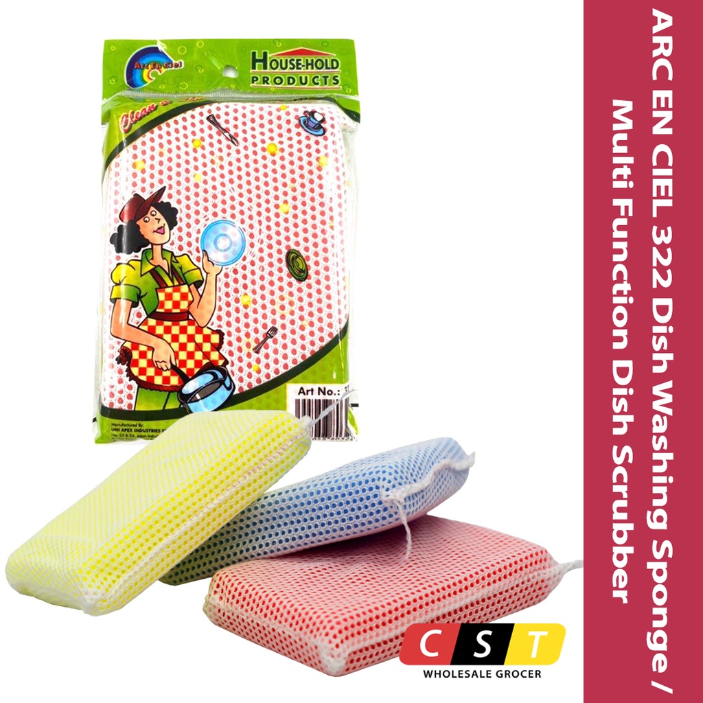 ARC EN CIEL 322 Kitchen Dish Washing Sponge Dish Scrubber / Span Cuci ...