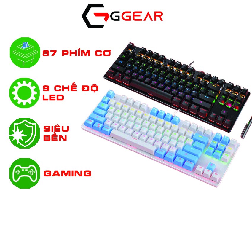 Ggear GK400 LED mechanical gaming keyboard 87 keys 9 modes LED wired computer keyboard for anti ...