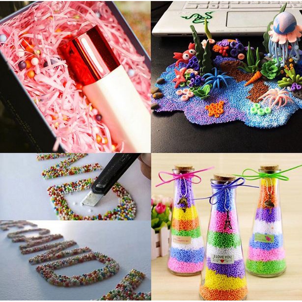 6-8mm Polystyrene Styrofoam Plastic Foam Mini Beads Ball DIY Assorted ...