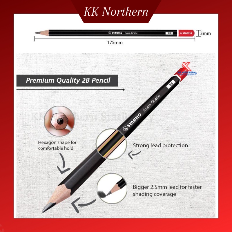Stabilo 2B Exam Grade Pencil 288/12 Shwan 309L (12pcs / box) Pensel ...