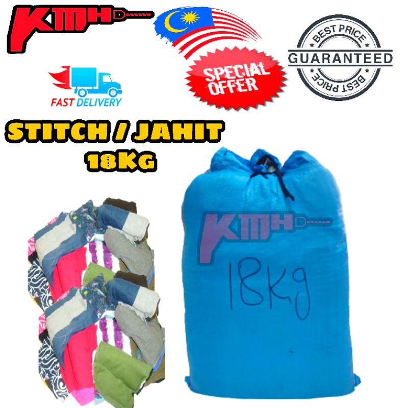 Cotton Rags "colour and white" Stitch and unstitch [18Kg ,20Kg] Kain Buruk Colour Dan PUTIH ...