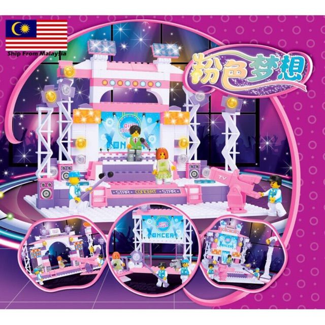 Sluban M38-B0255 Girls Pink Dream Stage Princess Building Blocks ...
