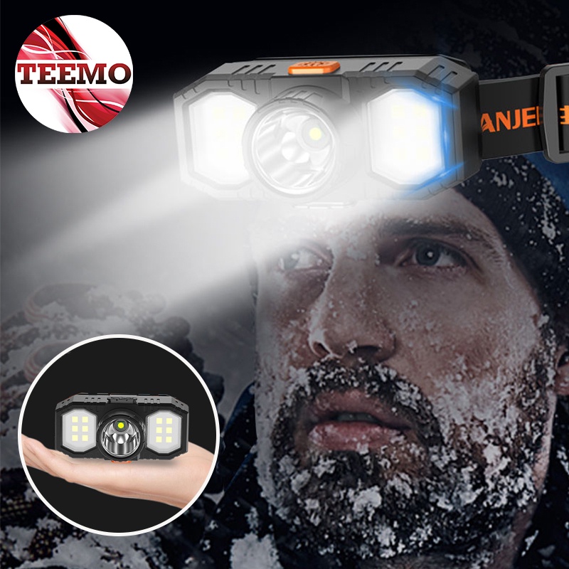 Teemo LED Headlight Outdoor Lighting Mini USB Rechargeable Head Mounted Light Glare Small ...