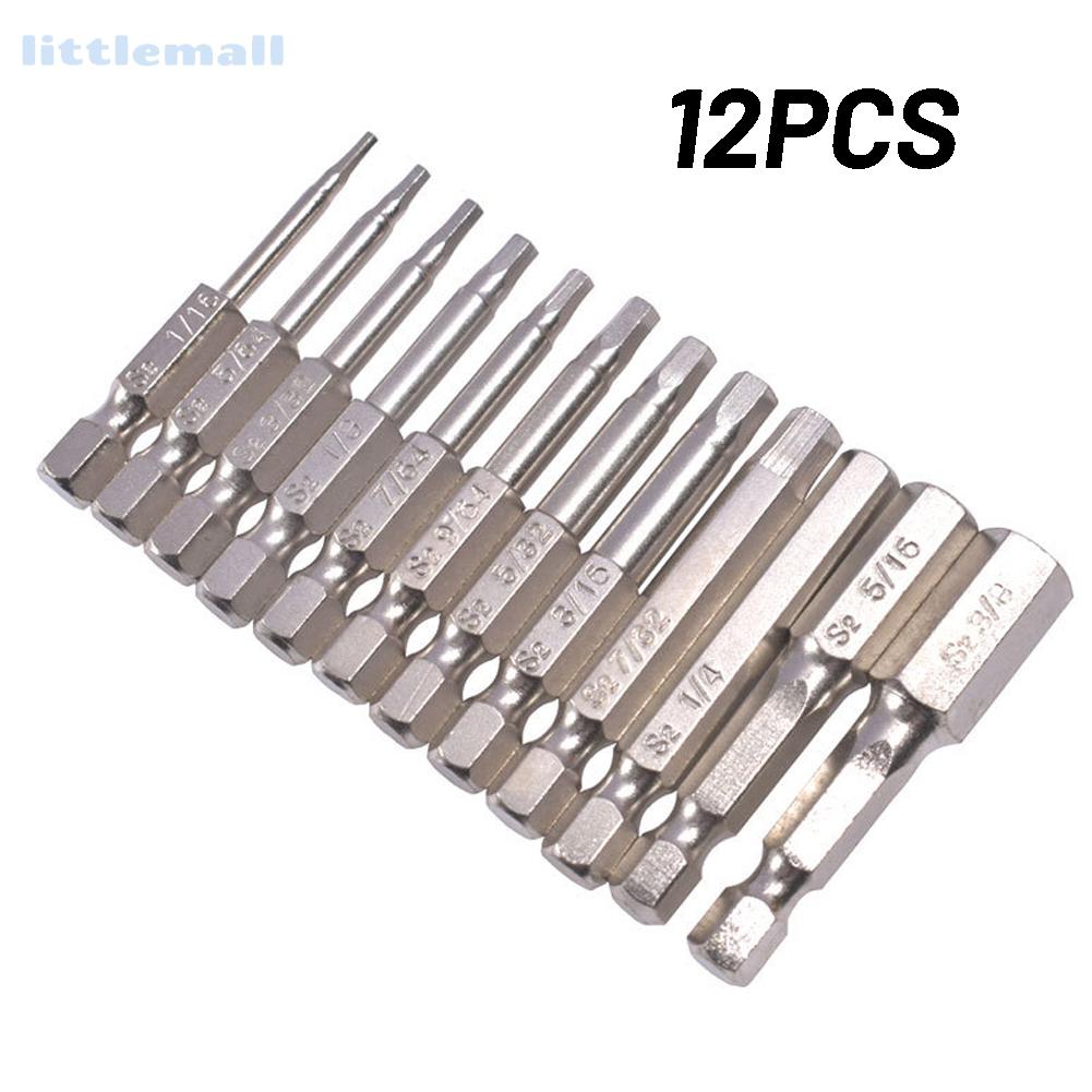 Hex Key Allen Bits Tool 12pcs Quick Connect Impact Driver Power Drill ...