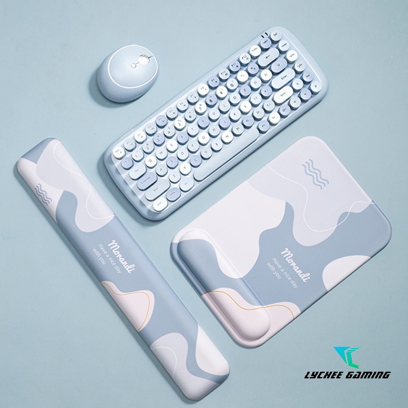 Morandi Ocean Blue color mouse pad wrist pad silicone cushion 3D E ...