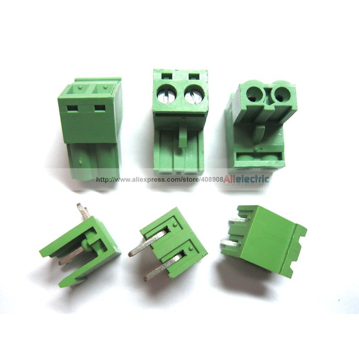HIJAU Terminal Block Plugable Connector 5.08 mm 2 pin Screw Green Color ...
