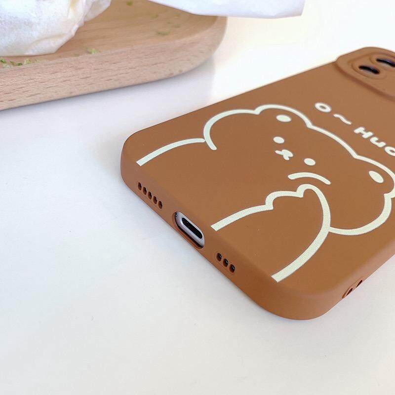 OPPO A78 A98 5G cute rabbit bear cartoon mini head brown soft case fon ...