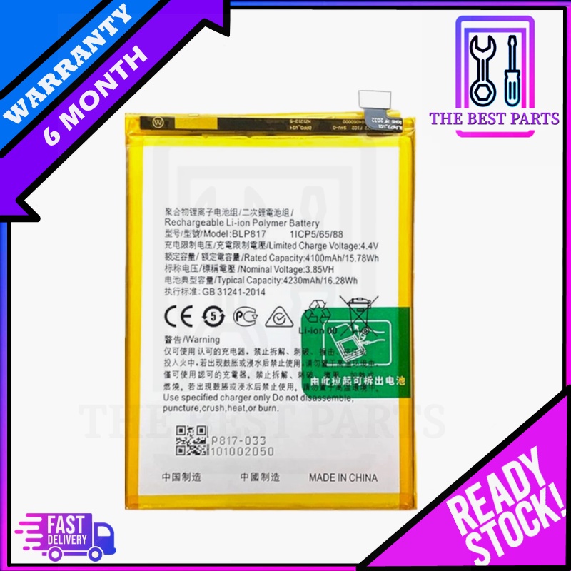 ORIGINAL THEBEST BATTERY BLP817 FOR OPPO A15 CPH2185 / A15S CPH2179 ...