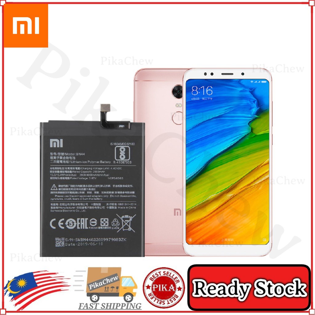 100% Original Xiaomi Redmi 5 Plus Battery BN44 ( 4000mAh ) | Shopee ...