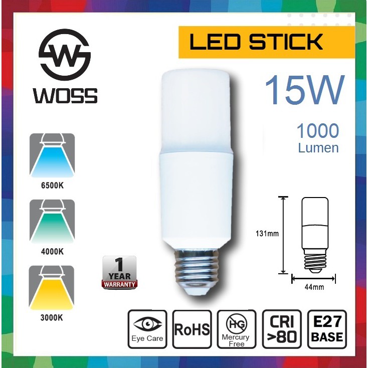 WOSS 15W LED Stick Bulb E27 / Mentol LED | Shopee Malaysia