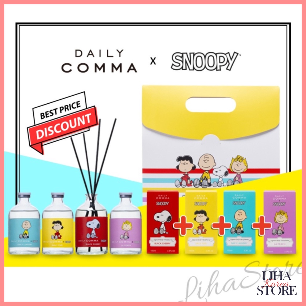 Daily Comma Snoopy diffuser Package 4p Gift Box(Natural ingredient ...