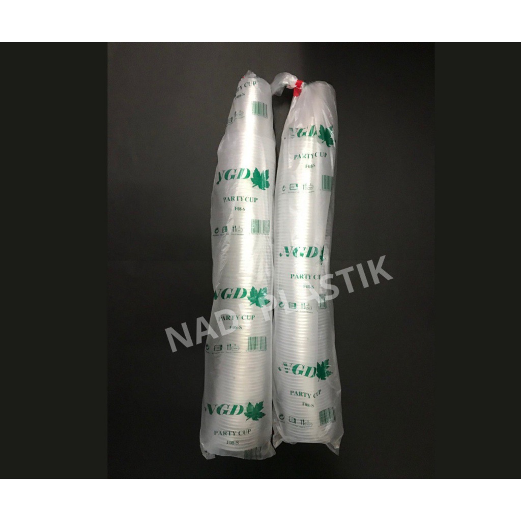 NGD Transparent Plastic Cup F08 8oz (100pcs) | Cawan Plastik & penutup ...
