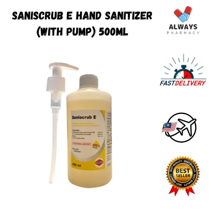 SANISCRUB E HAND SANITIZER (WITH PUMP) 500ML | Shopee Malaysia