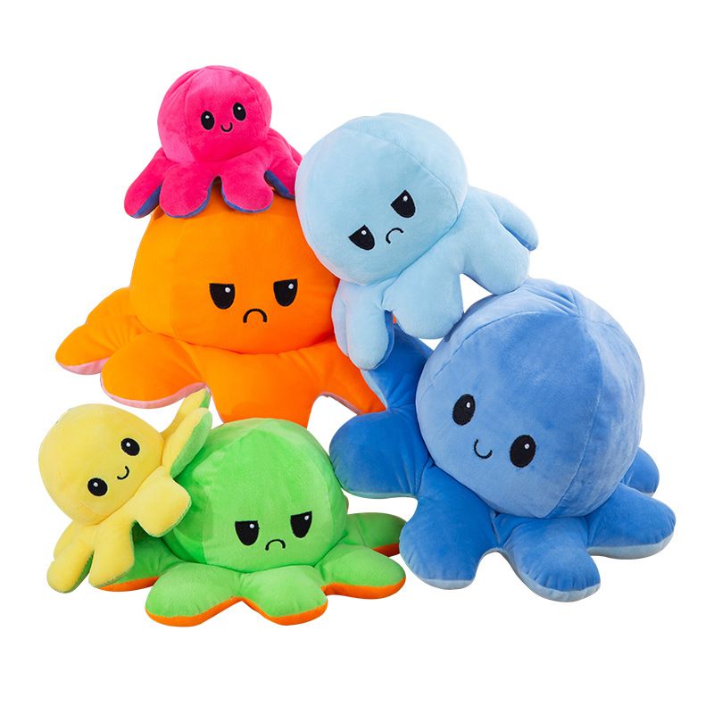 Octopus Fluffy Reversible Stuffed Animal Featuring Lifelike Design Ages ...