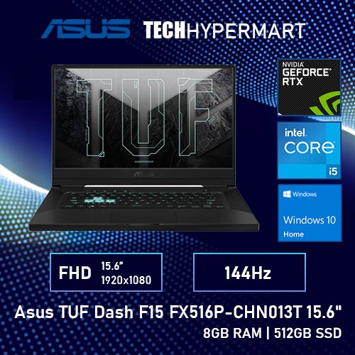 Asus TUF Dash F15 FX516P-CHN013T 15.6" Laptop/ Notebook (i5-11300H, 8GB, 512GB, NV RTX3050, W10H ...