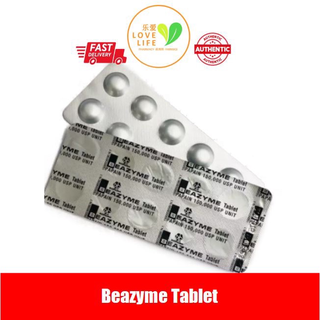 Beazyme PAPAIN 150,000 U Tablets 10'S Ubat Surut Bengkak | Shopee Malaysia