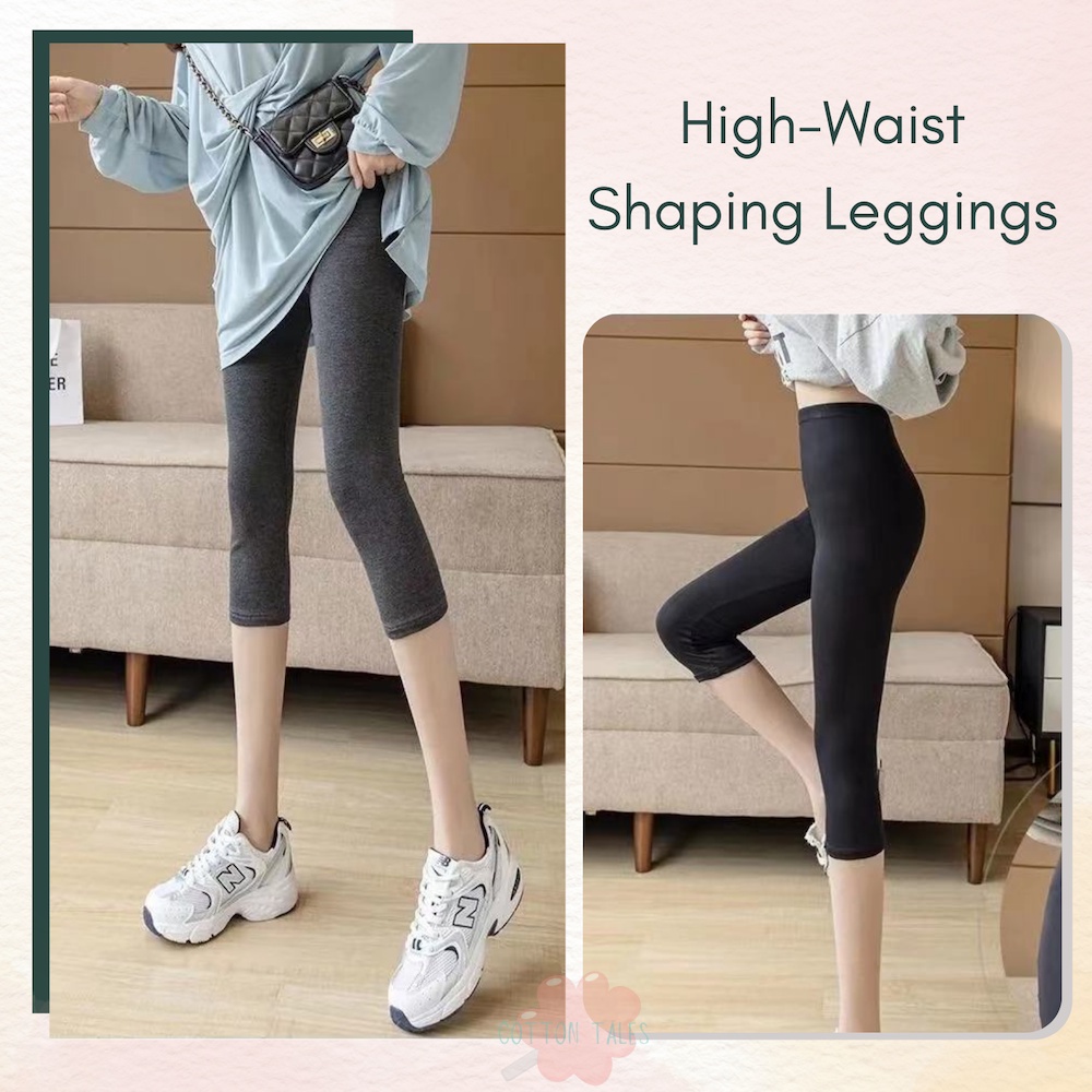 High Waist 3 Quarter Leggings Slimming Tights 🍭 Body Shaping Underpants ...
