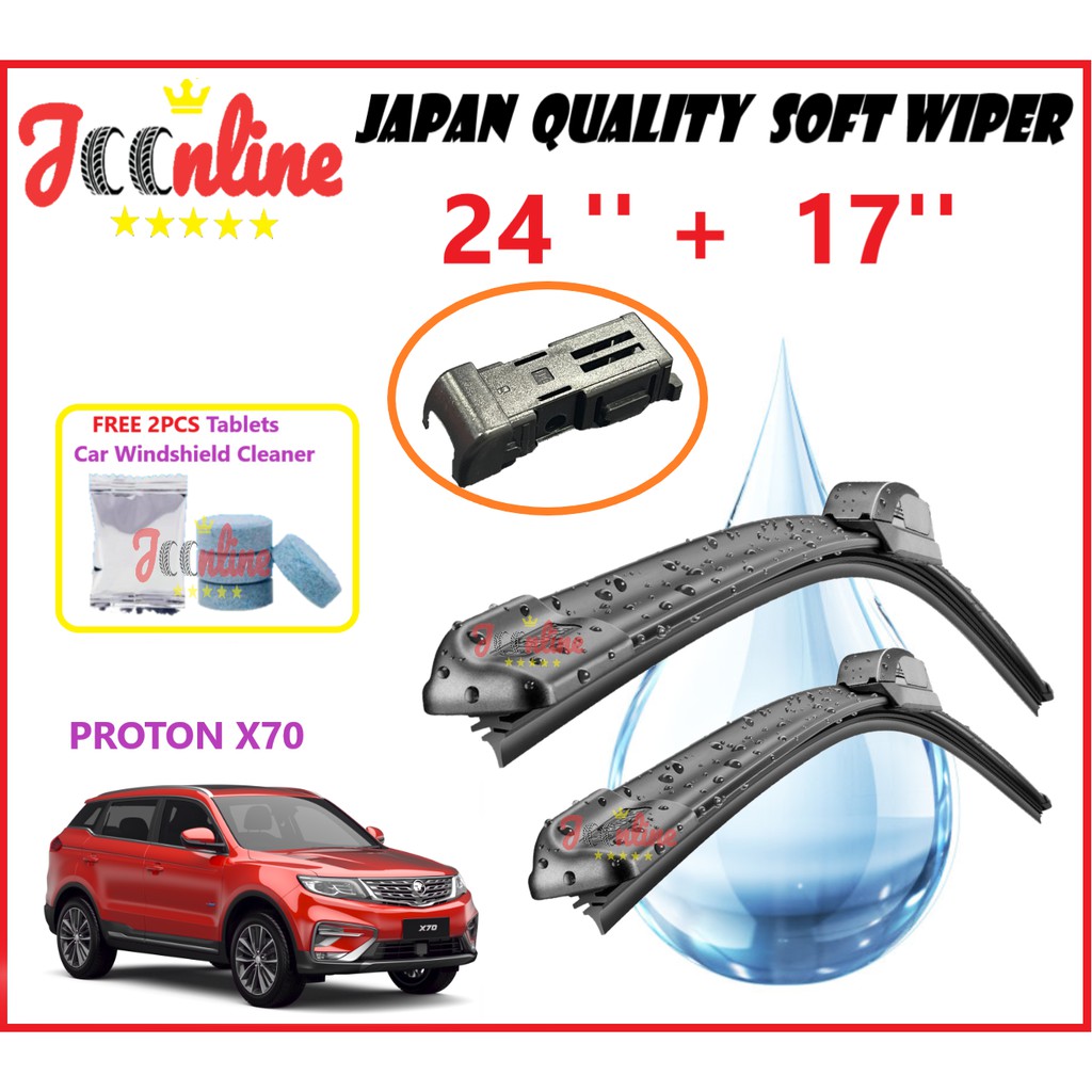 PROTON X70 2018- Present Premium Quality Soft Wiper Blade (24''+17 ...