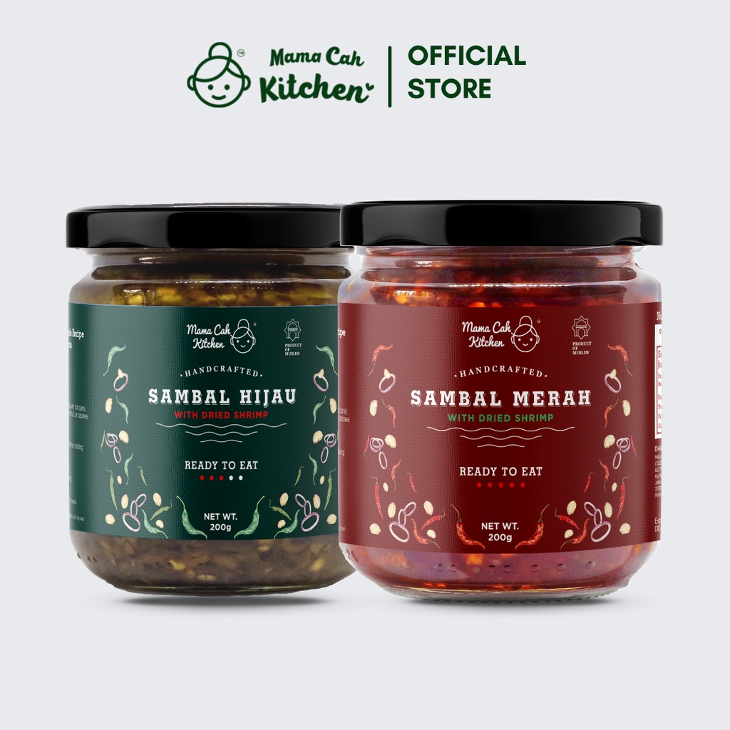 Mama Cah Kitchen Ready To Eat Combo Pack Sambal Hijau & Sambal Merah ...