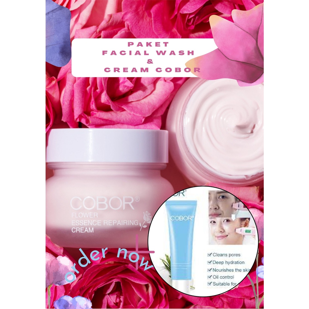 Cobor Cream Flower Essene & COBOR Facial Wash Seaweed Essence Package ...